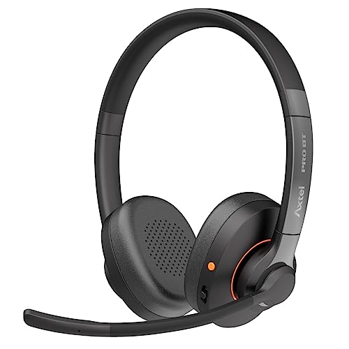 Axtel Pro BT Wireless Headset - Bluetooth Headset w/Noise-Canceling Mics - Dual Connectivity - Connect to PC/Mac/Mobile - Works w/Teams, Zoom & More (Stereo (USB-A))