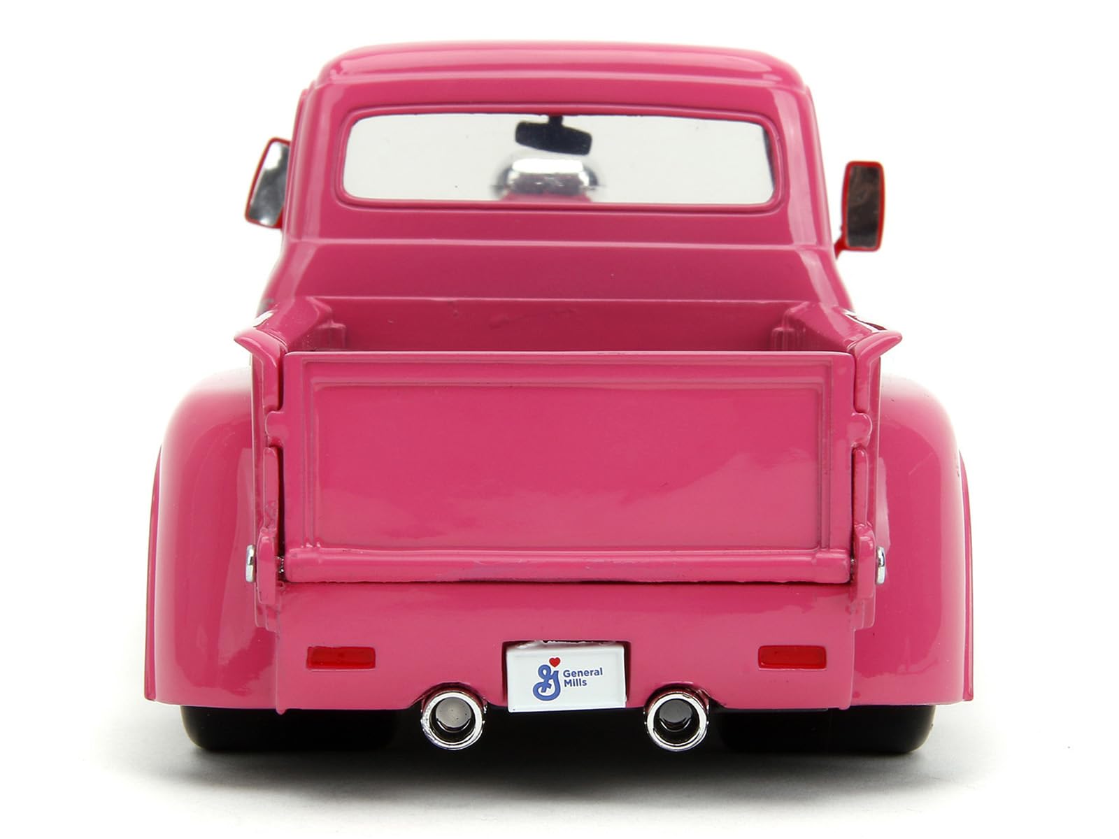 1956 F-100 Pickup Truck Pink with Graphics and Franken Berry Diecast Figure Franken Berry Hollywood Rides Series 1/24 Diecast Model Car by Jada 32025