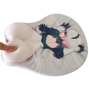 Kawaii Computer 3D Mouse Pad Cute Sexy Anime Mouse Pad Gaming Gel Mouse Pads with Wrist Support Grey