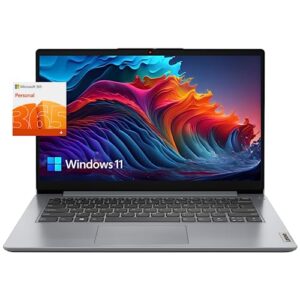 lenovo ideapad 14 laptop, 14" hd screen, intel pentium silver n5030, 4gb ram, 128gb pcie ssd (no emmc), webcam, hdmi, sd card reader, win 11, gray, 1 year office 365, with bundled accessories