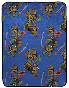 nickelodeon teenage mutant ninja turtles mutant mayhem plush throw blanket - measures 40 x 50 - super soft fleece kids bedding