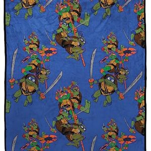 Nickelodeon Teenage Mutant Ninja Turtles Mutant Mayhem Plush Throw Blanket - Measures 40 x 50 - Super Soft Fleece Kids Bedding