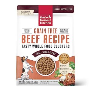 the honest kitchen whole food clusters small breed grain free beef dry dog food, 4 lb bag