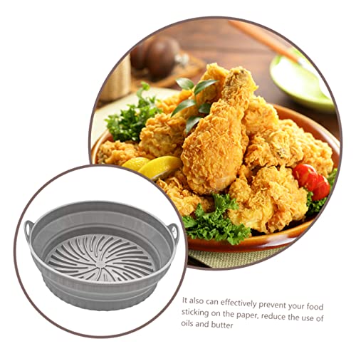 HEMOTON Air Fryer Basket 2pcs Air Fryer Pad Silicone Baking Pan Cake Tray Bread Oven for Oven Liner for Washable Large Air Fryer Liner