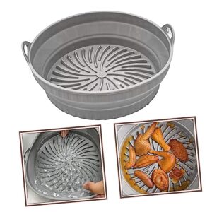 HEMOTON Air Fryer Basket 2pcs Air Fryer Pad Silicone Baking Pan Cake Tray Bread Oven for Oven Liner for Washable Large Air Fryer Liner