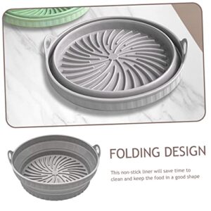 HEMOTON Air Fryer Basket 2pcs Air Fryer Pad Silicone Baking Pan Cake Tray Bread Oven for Oven Liner for Washable Large Air Fryer Liner