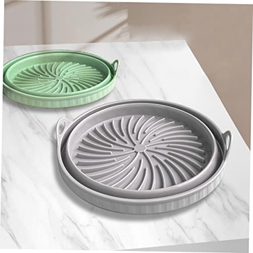 HEMOTON Air Fryer Basket 2pcs Air Fryer Pad Silicone Baking Pan Cake Tray Bread Oven for Oven Liner for Washable Large Air Fryer Liner