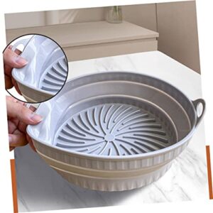 HEMOTON Air Fryer Basket 2pcs Air Fryer Pad Silicone Baking Pan Cake Tray Bread Oven for Oven Liner for Washable Large Air Fryer Liner