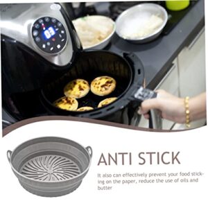 HEMOTON Air Fryer Basket 2pcs Air Fryer Pad Silicone Baking Pan Cake Tray Bread Oven for Oven Liner for Washable Large Air Fryer Liner