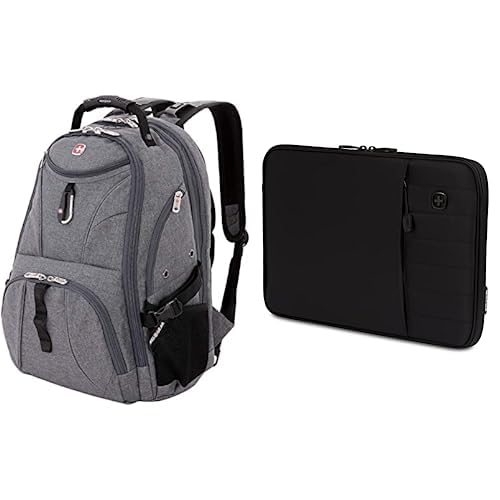 SwissGear 1900 Scansmart TSA 17 Laptop Backpack and Padded Laptop Sleeve