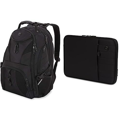 SwissGear 1900 Scansmart TSA 17 Laptop Backpack and Padded Laptop Sleeve