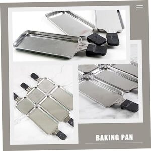 Hemoton 9 Pcs Metal Food Tray Bread Baking Pan Pizza Baking Pan Oven Baking Pans Cake Pan Bread Loaf Pan Stainless Steel Stackable Baking Tray Stainless Steel Bread Pan Bbq Baking Pan