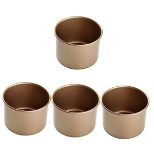 hemoton 4pcs cake mousse mini loaf pans mini para hornear practical baking bread pan non baking tray for cake round baking tray practical baking plate false bottom muffin can oven