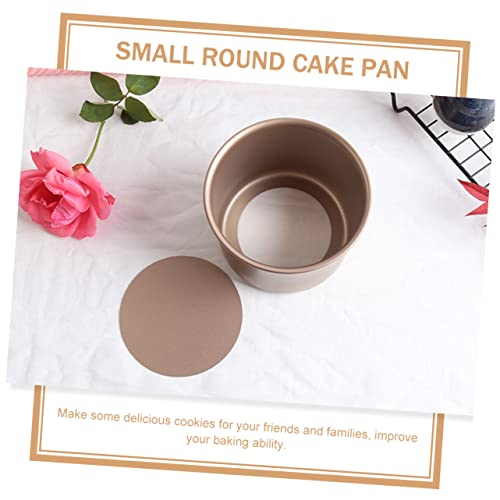 Hemoton 4pcs Cake Mousse Mini Loaf Pans Mini Para Hornear Practical Baking Bread Pan Non Baking Tray for Cake Round Baking Tray Practical Baking Plate False Bottom Muffin Can Oven