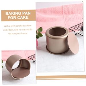 Hemoton 4pcs Cake Mousse Mini Loaf Pans Mini Para Hornear Practical Baking Bread Pan Non Baking Tray for Cake Round Baking Tray Practical Baking Plate False Bottom Muffin Can Oven