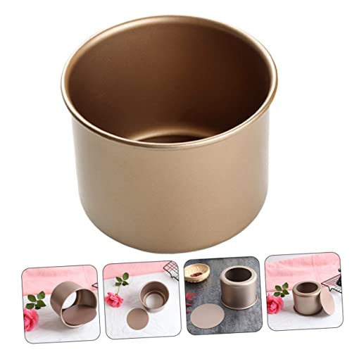 Hemoton 4pcs Cake Mousse Mini Loaf Pans Mini Para Hornear Practical Baking Bread Pan Non Baking Tray for Cake Round Baking Tray Practical Baking Plate False Bottom Muffin Can Oven