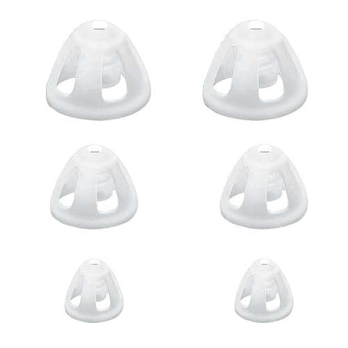 Kenkor 6Packs Hearing Aid Domes 3 Sizes Open Dome Hearing Aid Accessories for Resound Sure Fit Style RIC RITE and Open Fit BTE Hearing Amplifier Invisible Kit Ear Tips,Perfect for Open Air-White