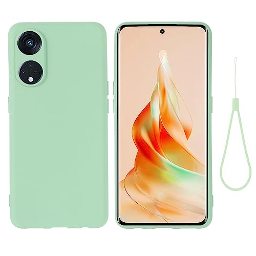 Case for OPPO Reno8 T 5G/OPPO A1 Pro, Liquid Silicone Protective Phone Case for OPPO Reno8 T 5G/OPPO A1 Pro with Silicone Lanyard, Slim Thin Soft Shockproof Cover for OPPO Reno8 T 5G/OPPO A1 Pro