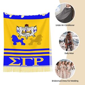 Beyli Sigma Gamma Rho Scarf Winter Warm Long Scarf Sister Gift Soft Tassel Scarf 77.6" * 28.3" Tassel 4"