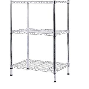 annecosk 3-tier storage shelves adjustable, metal shelves for storage shelving unit wire shelving display shelf for kitchen pantry 23" d x 13" w x 31.5" h-silver