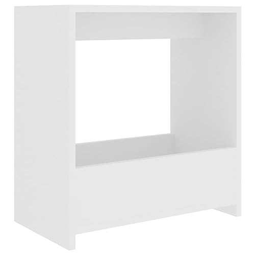 Side Table White 19.7"x10.2"x19.7" Engineered Wood Stylish End Table for Any Space Chic End Table for Modern Homes