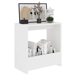 Side Table White 19.7"x10.2"x19.7" Engineered Wood Stylish End Table for Any Space Chic End Table for Modern Homes