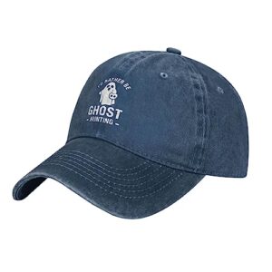 Id Rather Be Ghost Hunting Hat for Women Baseball Caps Cute Hats Navy Blue