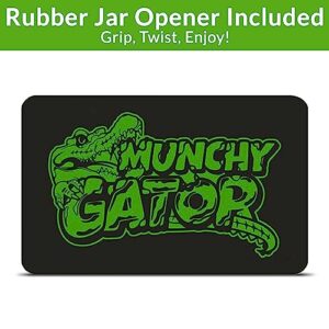 Munchy Gator Wide Mouth Mason Jars 32oz 4-Pack - Premium Clear Glass with Airtight Metal Lids - Includes Rubber Jar Opener - Ideal for Canning, Preserving, Storage, and More