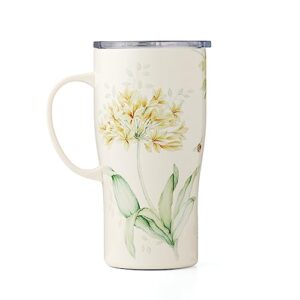 Lenox 895751 Butterfly Meadow Yellow Flowers Stainless Steel Car Coffee Mug, 2 Count