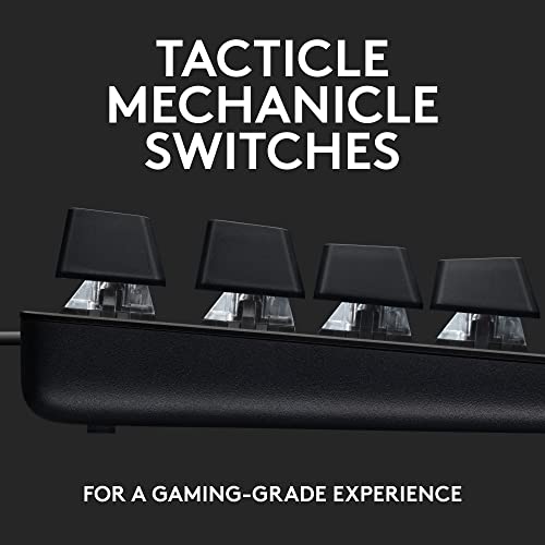 Logitech G413 TKL SE Mechanical Gaming Keyboard - Compact Backlit Keyboard with Tactile Mechanical Switches, Anti-Ghosting, Compatible with Windows, macOS - Black Aluminum (Renewed)