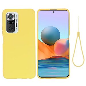 case for xiaomi redmi note 10 pro max, liquid silicone protective phone case for xiaomi redmi note 10 pro max with silicone lanyard, slim thin soft shockproof cover for xiaomi redmi note 10 pro max