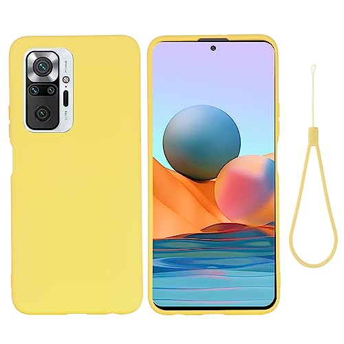 Case for Xiaomi Redmi Note 10 Pro Max, Liquid Silicone Protective Phone Case for Xiaomi Redmi Note 10 Pro Max with Silicone Lanyard, Slim Thin Soft Shockproof Cover for Xiaomi Redmi Note 10 Pro Max