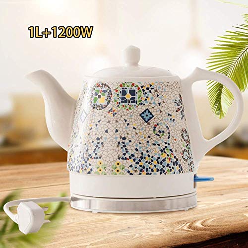 SieHam Kettles,Cordless Teapot-Retro Jug,Water Fast for Tea, Coffee,Oatmeal-Removable Base,Boil Dry Protection 1L 1200W