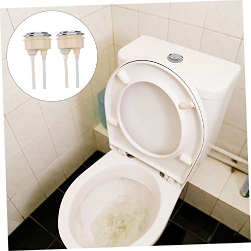 Toilet Tank Push Button 2 Pcs Toilet Lid Button Toilet Parts Toilet Tank Switches Metal White Toilet Water Tank Button Durable Toilet Button Toilet Supplies Oval Handle