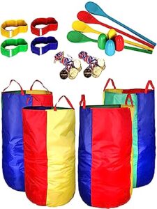 outdoor games potato sack race bags for kids adults, egg spoon relay race, bands, birthday party field day family reunion easter…