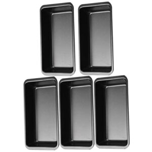 hemoton 5pcs 6 mini cake pans mini loaf pan french bread pan oven roasting pan meatloaf baking pan aluminum bread pans black bakeware toast french cake mold mini cake french bread