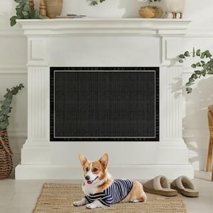 yexexinm fireplace screen mesh cover， pvc fireplace cover pet proof fireplace safety cover to prevent baby and pet near idle fireplace pet cover net for fireplace to keep bugs out 39.4×31.5inches