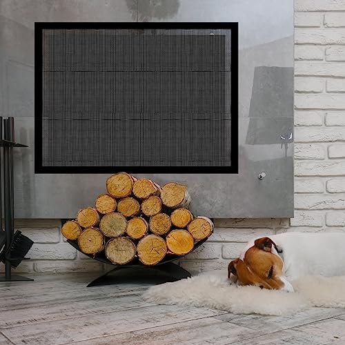 YEXEXINM Fireplace Screen Mesh Cover， PVC Fireplace Cover Pet Proof Fireplace Safety Cover to Prevent Baby and Pet Near Idle Fireplace Pet Cover Net for Fireplace to Keep Bugs Out 39.4×31.5inches