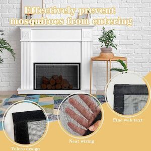 YEXEXINM Fireplace Screen Mesh Cover， PVC Fireplace Cover Pet Proof Fireplace Safety Cover to Prevent Baby and Pet Near Idle Fireplace Pet Cover Net for Fireplace to Keep Bugs Out 39.4×31.5inches