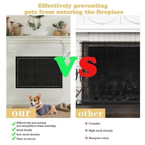 YEXEXINM Fireplace Screen Mesh Cover， PVC Fireplace Cover Pet Proof Fireplace Safety Cover to Prevent Baby and Pet Near Idle Fireplace Pet Cover Net for Fireplace to Keep Bugs Out 39.4×31.5inches