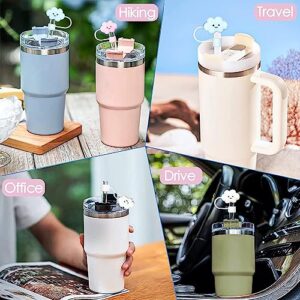 6pcs Straw Covers Cap for Stanley Cup,Cute Cloud Silicone Straw Tip Covers for Stanley 30 & 40 Oz Tumbler with Handle (Cloud)