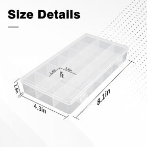 Craft Organizers And Storage Box 18 Grids Clear Plastic Bead Organizer Clear Storage Containers With Adjustable Dividers Tackle Box Organizers And Storage Plastic Storage Containers Organizer Box