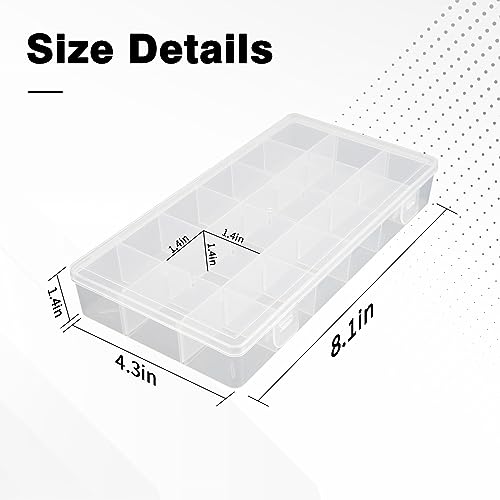 Craft Organizers And Storage Box 18 Grids Clear Plastic Bead Organizer Clear Storage Containers With Adjustable Dividers Tackle Box Organizers And Storage Plastic Storage Containers Organizer Box