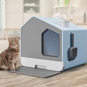 YITAHOME Extra Large Enclosed Cat Litter Box with Mat and Litter Scoop, Odorless Anti-Splashing XL Covered Hooded Cat Box, No Installation Needed