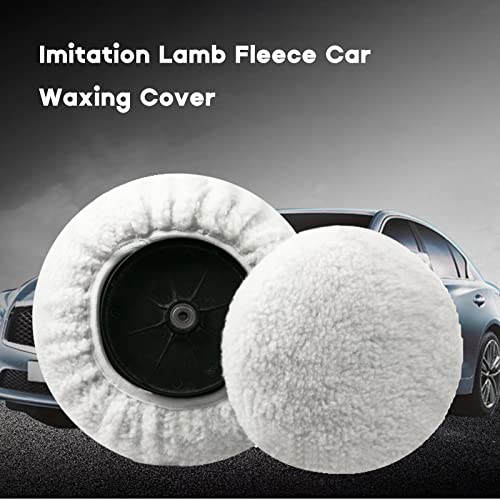 LANGYI Car Polishing Pads, 2X Car Waxing Applicator Bonnet Faux Wool Polishing Disc 9-10" Polishing Bonnets Car Cleaning Supplies Waxers Bonnet Set