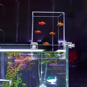 naneezoo negative pressure fish tank, fish elevator inverted aquarium vacuum fish tower expanded swim area aquarium decoration, vacuum suspended fish tank