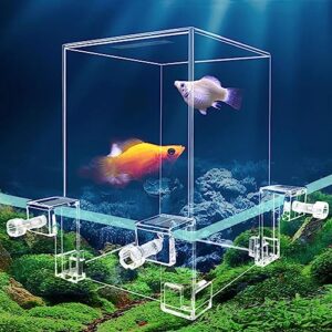 NANEEZOO Negative Pressure Fish Tank, Fish Elevator Inverted Aquarium Vacuum Fish Tower Expanded Swim Area Aquarium Decoration, Vacuum Suspended Fish Tank