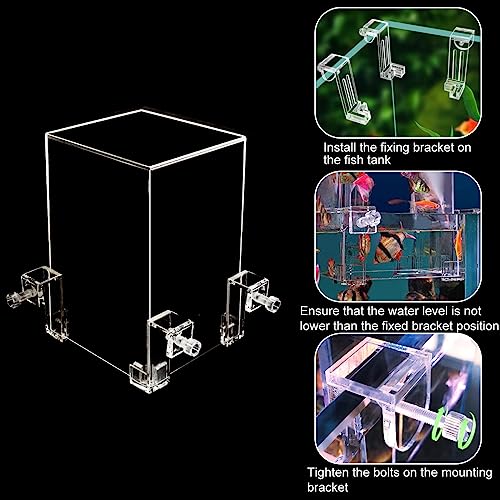 NANEEZOO Negative Pressure Fish Tank, Fish Elevator Inverted Aquarium Vacuum Fish Tower Expanded Swim Area Aquarium Decoration, Vacuum Suspended Fish Tank