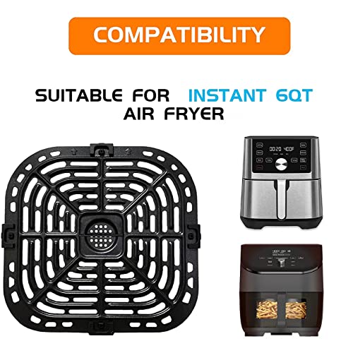 BeranWung 6QT Air Fryer Grill Plate for Instants Vortex Plus Air Fryers, Upgraded Air Fryer Grill Pan, Air Fryer Crisper Tray Rack Grate Insert Pan for Instants Vortex 5.7QT 6QT Air Fryers