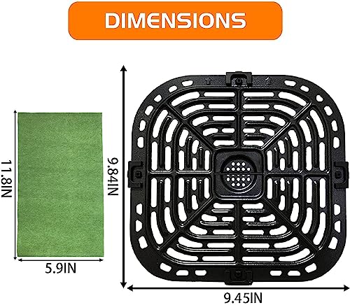 BeranWung 6QT Air Fryer Grill Plate for Instants Vortex Plus Air Fryers, Upgraded Air Fryer Grill Pan, Air Fryer Crisper Tray Rack Grate Insert Pan for Instants Vortex 5.7QT 6QT Air Fryers